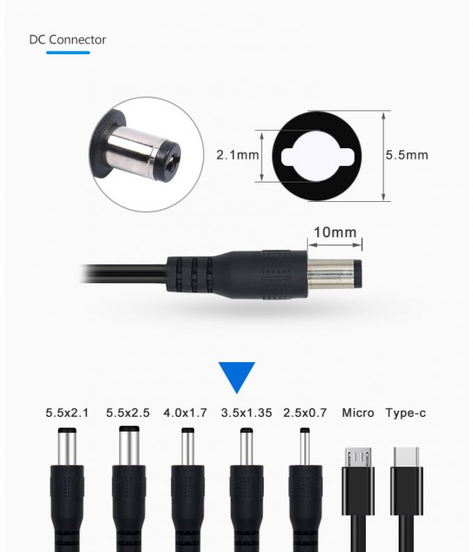 12 Volt Dc Plug In Power Supply With Interchangeable Plug